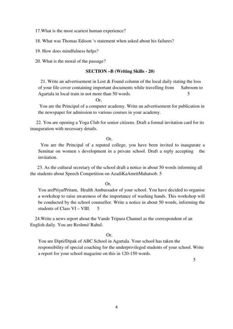 Image result for Class 12 English Model Question