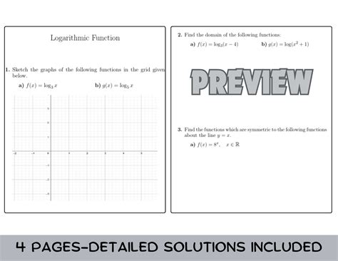 Image result for Logarithmic Function Worksheet
