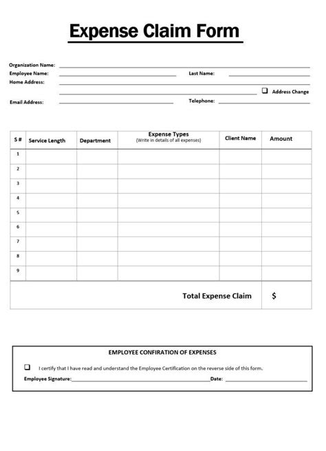 Image result for Expense Claim Form