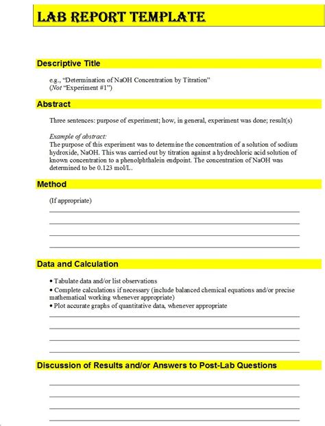 Image result for Science Lab Report Sample