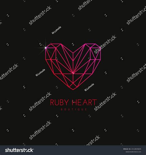 Ruby Heart Gemstone Crystal Emblem Logo Stock Vector (Royalty Free ...