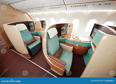 First-class Section of Plane, with Luxurious Seats and Amenities Stock ...