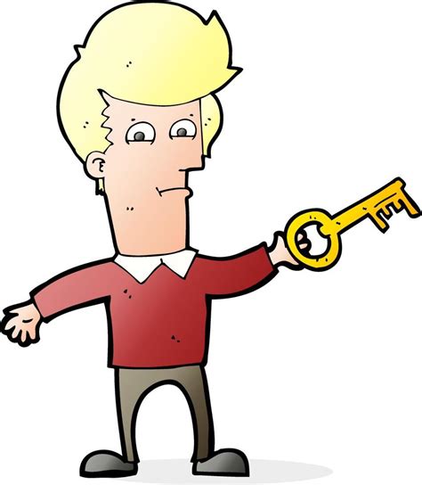 Image result for Man Finding Key Cartoon