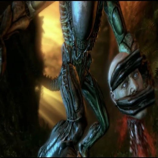 Aliens vs. Predator 2010 | The Predalien Trophy Hunter | Cutscene #alien #preadator #yautja #xeno