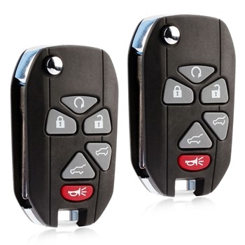 2 New Keyless Entry Remote Flip Key Fob for 2007-2013 Cadillac Escalade Chevy Suburban Tahoe GMC Yukon (15913427)