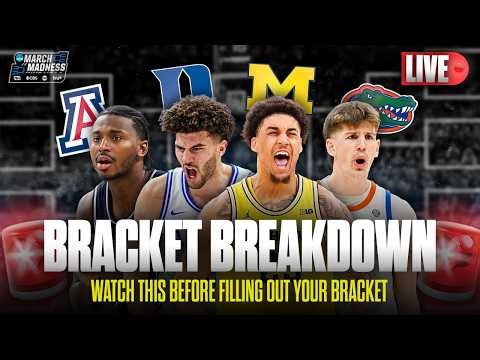 March Madness Full Bracket Reveal LIVE 🚨 | Real-time advice, expert picks, winners & losers ✅