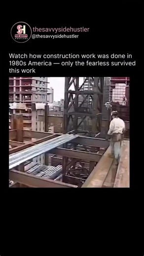 Business | Motivation | Quote on Instagram: "ln the 1980s, construction work in America was much more dangerous than it is today, especially for workers on high-rise scaffolds and steel beams. Safety regulations existed, but enforcement was inconsistent and many crews did not fully use the safety gear that was starting to become available, such as body belts and early harness systems. Workers often believed harnesses slowed them down, and employers tended to prioritise speed and cost over strict