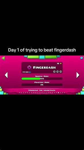 Day 1 Challenge: Beating Fingerdash in Geometry Dash