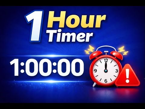 1 Hour Timer ⏱️ | Countdown Timer with Alarm | Study & Focus