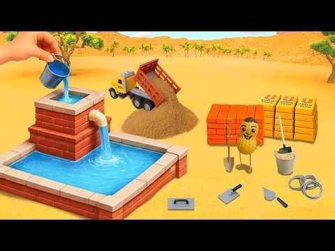 DIY Science Project Mini Water Well - How to Make a Water Tank with Pump and Brick Platform