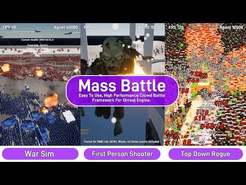 Mass Battle Plugin - 3 Demo Showcases | Unreal Engine 5 Crowd Sim