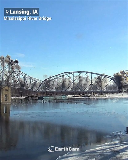 EarthCam captured the controlled demolition of the Mississippi River Bridge, documenting the carefully planned implosion that brought down this long-standing river crossing and cleared the way for future infrastructure improvements along the Mississippi River corridor. | EarthCam