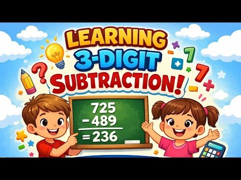 Three Digit Subtraction Made Super Easy 🎯 | Fun Math for Kids | Step-by-Step