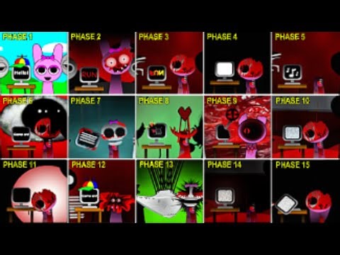 Mix all Mr. Fun Computer and Pinki in Sprunki incredibox | Phase 1 vs Phase 2... vs Phase 15