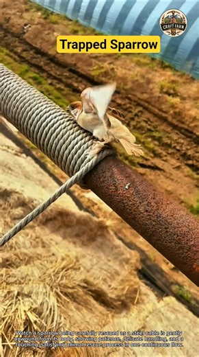 Freeing a Trapped Sparrow from a Steel Cable 🐦🔓