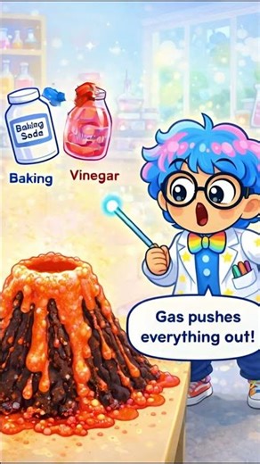 This Volcano Really Exploded?! 🌋😱 | Baking Soda Science Experiment for Kids #shorts #kids