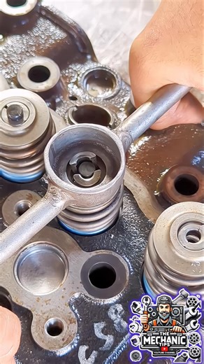 Pro Mechanic Secret Trick: Valve Spring Lock Installation in 10 Seconds #shorts #skills #viralshorts