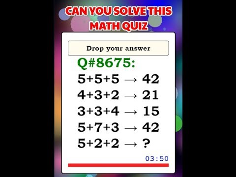 Math IQ Test 8675: Can You Beat Every Puzzle Before the Timer Ends?