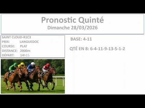 Pronostic Quinté du Dimanche 28/03/2026|PLAT|PMU Turf | Base et Cheval Surprise