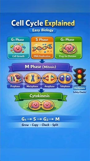 Cell Cycle Explained with Diagram #biologyshorts