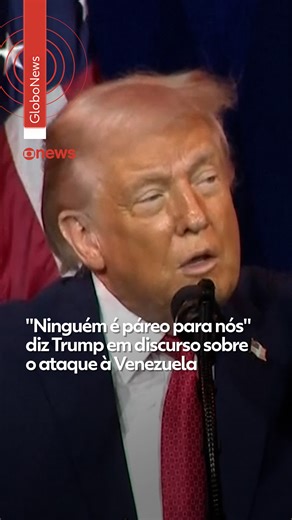 Discurso - O presidente dos Estados Unidos, Donald Trump, fez um discurso dirigido a deputados de sua sigla, o Partido Republicano, nesta terça-feira (6). "Ninguém é páreo para nós", afirmou ele. Deputados republicanos estão reunidos no Kennedy Center, em Washington. É a primeira vez que Trump fala a deputados de seu partido desde o ataque de seu governo à Venezuela. Vale lembrar que o Congresso norte-americano não foi avisado da ofensiva, o que irritou legisladores, inclusive os de sua sigla. A