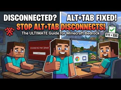 How to FIX Minecraft Bedrock Alt+Tab Disconnects & Server Timeouts (Stable Multitasking)✅