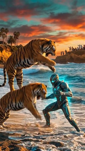 Alien vs Tigers Unreal Cinematic Showdown