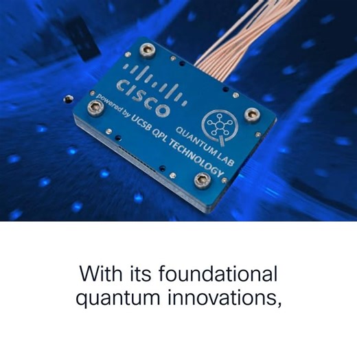 Faster networks. Scalable quantum #tech. #Security ready for the next era of computing. Cisco is making #quantum real with #Innovations like our entanglement chip and trusted network solutions. Learn how leaders at Cisco are bringing it to life. https://cs.co/6189fIxJS | Cisco