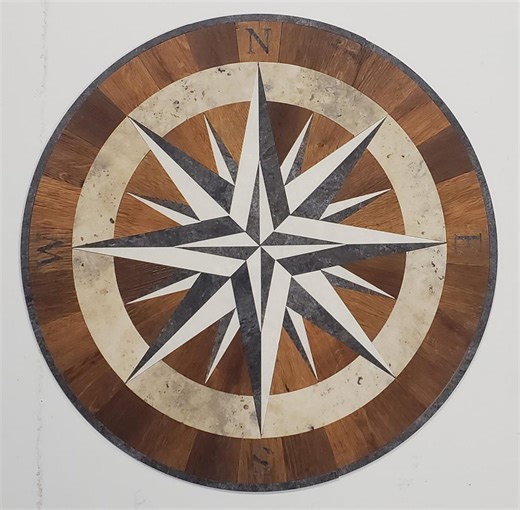 Handcrafted Compass Rose Floor Medallion – Karndean LVT Inlay, Coastal Decor - Etsy