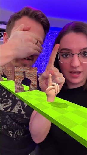 How fast can she guide me through this challenge?? … #couple #game #fun