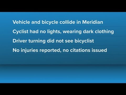 Meridian police remind cyclists to wear visible gear, use lights after crash