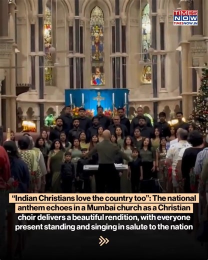 A church choir at Mumbai’s historic St. Thomas Cathedral performed the Indian National Anthem, with everyone present standing in reverence. The moment blended faith, music, and quiet patriotism, reflecting how Indian Christians honour the nation with dignity rather than overt nationalism. #Mumbai #Church #TimesNow | TIMES NOW