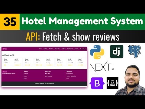 Fetch & show reviews on home and reviews list page|Hotel management system||Django Next.Js tutorials