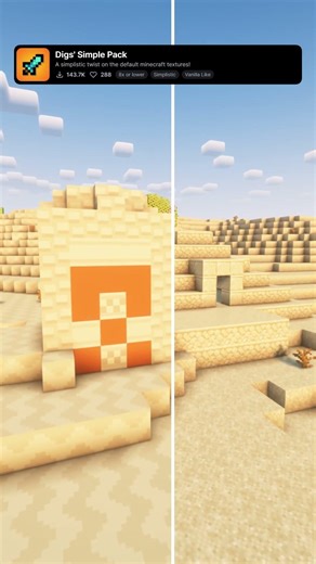 Best Minecraft Simplistic Resource Pack: Digs' Simple Pack #minecraft #shorts