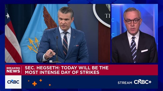 Defense Sec. Hegseth: Today will be the most intense day of strikes