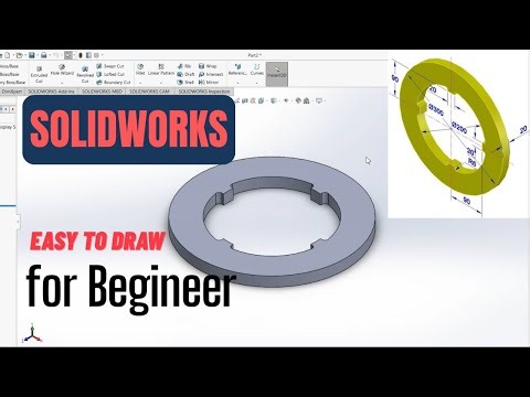SolidWorks Tutorial for Beginners | Simple 3D Shape Design | Drawing Practice | Drawing Exercise