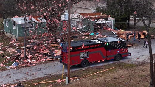 Tornado damage in Mount Zion, Illinois captured by Storm Chaser Jordan Hall earlier this evening. #IllinoisWeather #mountzion #tornado | MyRadar Weather Radar