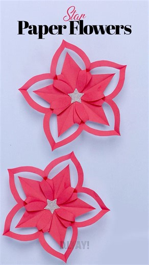 Star paper flowers ⭐️ 🌸 | DIY Paper Flowers | Easy Craft 🌸 #papercraft #paperflower #craftideas