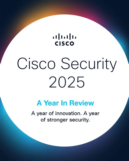 2025 was a defining year for cybersecurity innovation. Cisco Security 2025 highlights include: • Cisco AI Assistant • Cisco AI Defense • AgenticOps • Cisco AI Canvas • C9350/C9610 Smart Switches • Expanded Splunk integration These advancements are shaping a more intelligent, automated, and resilient future for security teams everywhere. Here’s to building even stronger defenses in 2026: https://cs.co/6188C5lSu | Cisco Security