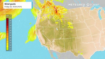 Windy conditions across western US