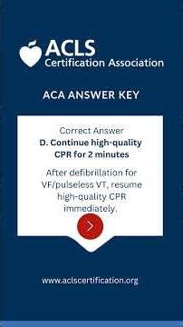 ACLS Practice Test Question 20 Answer Key #acls #practicetest #usashorts