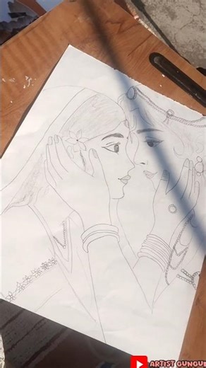 Radha Krishna drawing ❤️ #shorts #drawing #painting #Radha Krishna