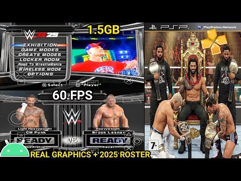 New WWE 2K25 PSP is FINALLY HERE! 😍 HD Graphics & Gameplay (PPSSPP Android) CM Punk Vs. Brock Lesnar