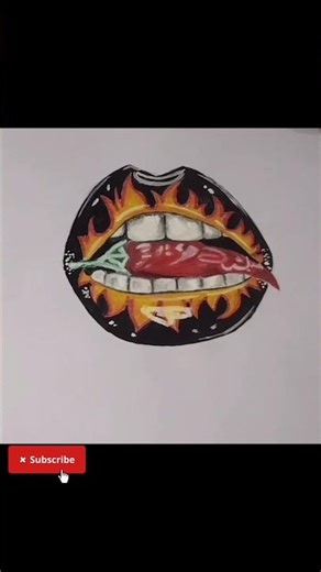 “Spicy Lips & Fire Art | Realistic Marker Drawing 🔥🔥”