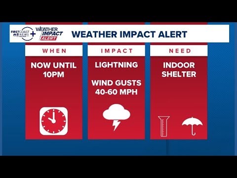 Live Radar: Weather Impact Alert for the First Coast until 10 p.m.