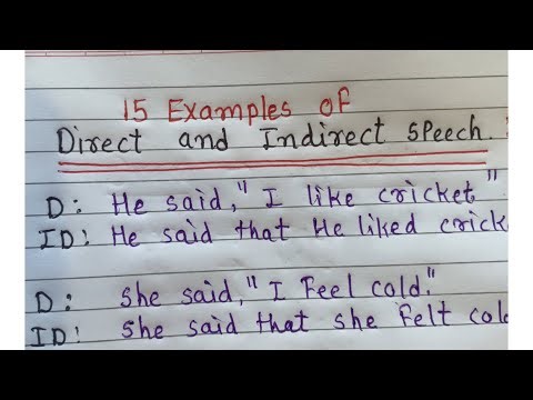 15 Examples of Direct and Indirect Speech | changes in words direct into Indirect Speech 🔥