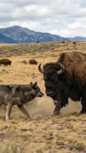🐺 vs 🦬 Wolf vs Bison
