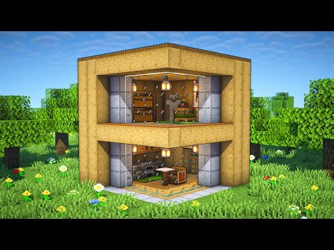 Minecraft: How To Build A Small Wooden Modern House | Tutorial