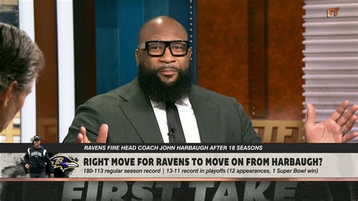 "Baltimore, [the] only reason you fire John Harbaugh is because you think somebody is going to get you that half a step further." ✍️ Marcus Spears reacts to the Baltimore Ravens moving on from John Harbaugh after 18 seasons 🏈 | ESPN First Take