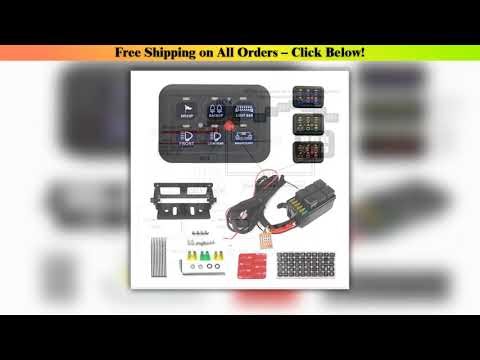 12V LED 6 Gang Switch Panel 600W-1200W Circuit Control Relay System Box Slim Touch Control Panel